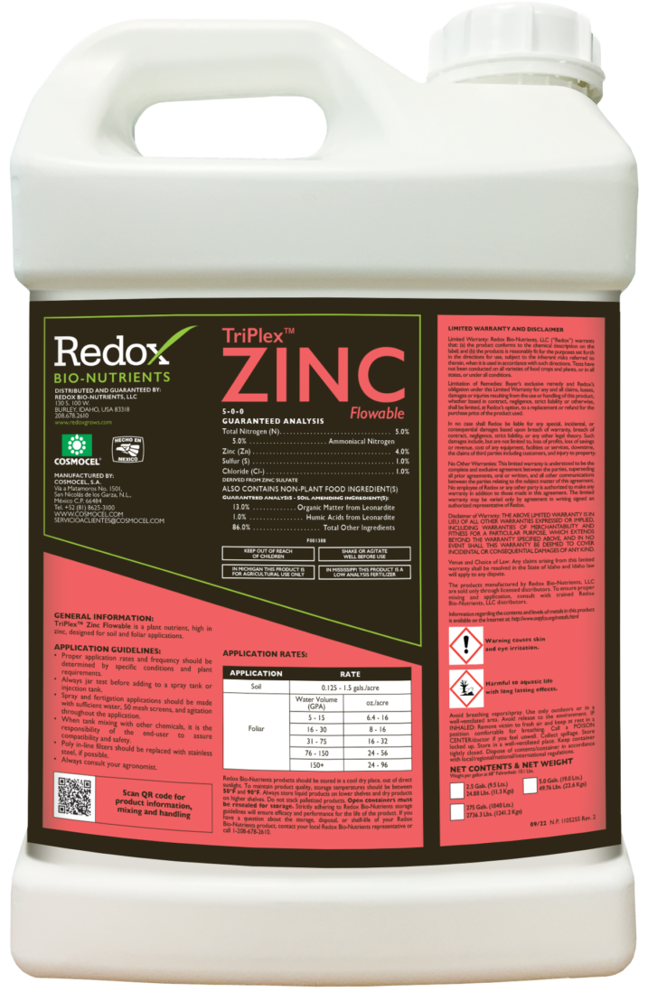 TriPlex™ Zinc Flowable - Redox Bio-nutrients