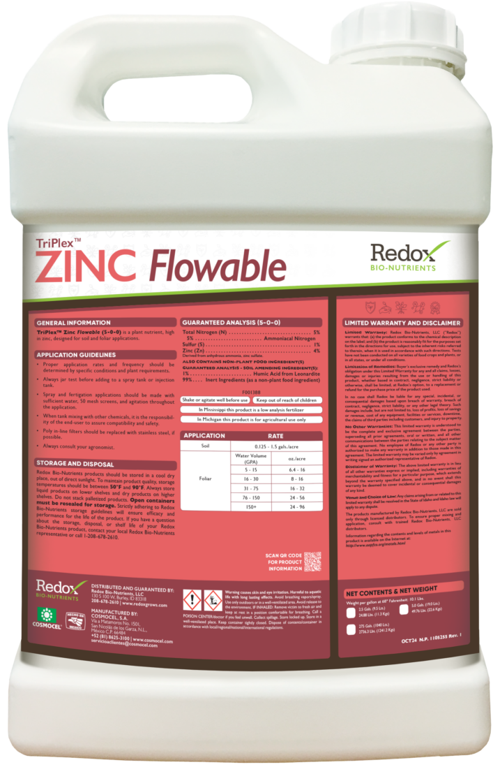TriPlex™ Zinc Flowable – Redox Bio-nutrients